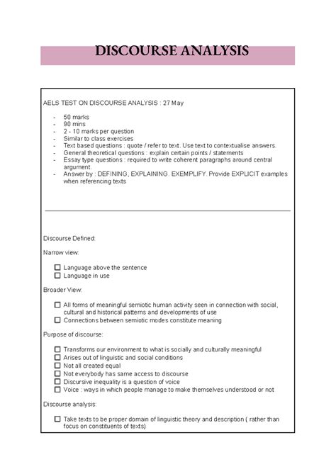 discourse analysis discourse analysis aels test on discourse analysis