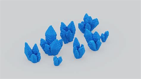 3d Model Voxel Crystal Set Vr Ar Low Poly Cgtrader