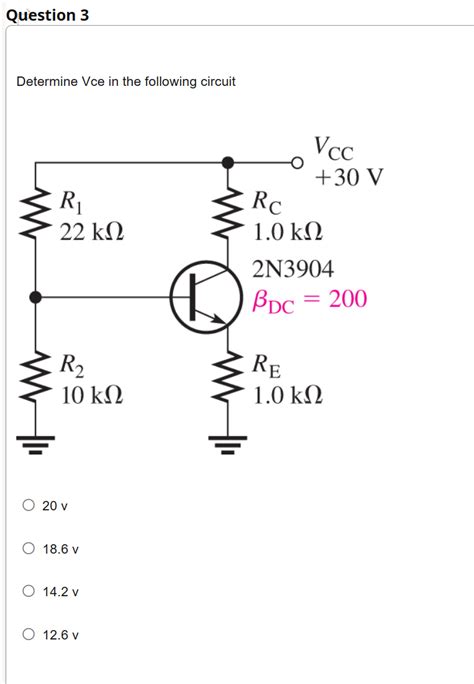 Solved Question 3determine Vce In The Following Circuit20