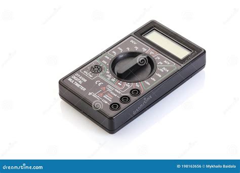 Digital Electrical Tester Multimeter In Black Case Isolated On White