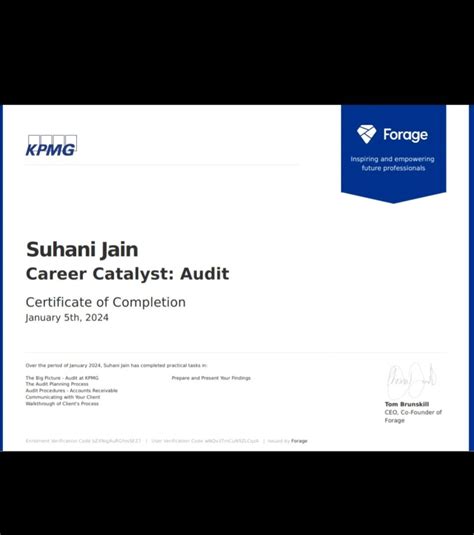 Suhani Jain On Linkedin I Have Just Completed Kpmg Uss Career
