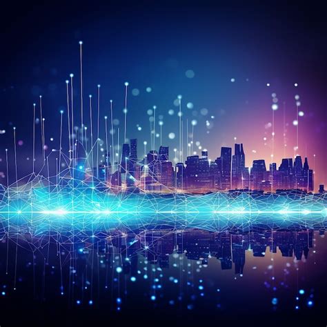 Premium Photo Smart City And Abstract Dot Point Connect With Gradient Lines