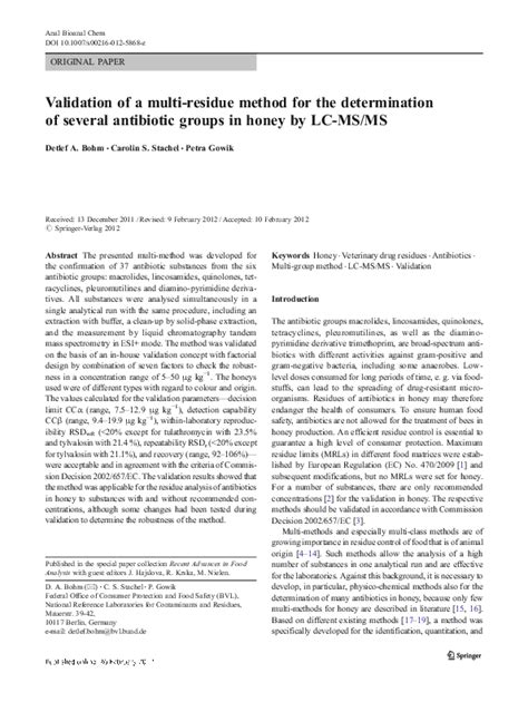 Pdf Validation Of Multiresidue Method For Determination Of Multiclass Pesticides In Ground