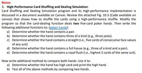 Solved 3 High Performance Card Shuffling And Dealing