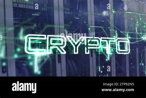 animation of crypto text with connected arrows and computer language