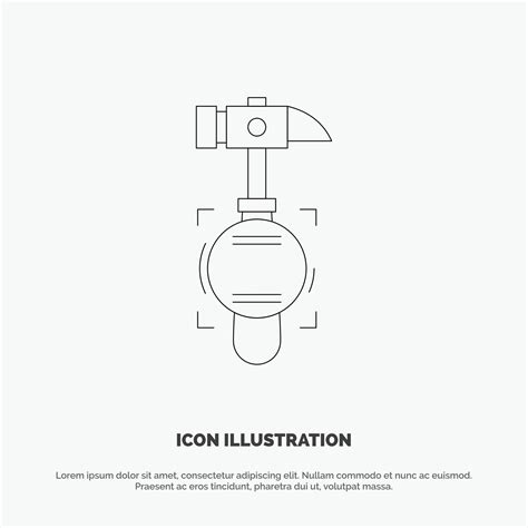 Hammer Crash Break Tool Line Icon Vector 17980724 Vector Art At Vecteezy
