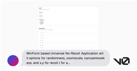 winform based universal no recoil application with options for