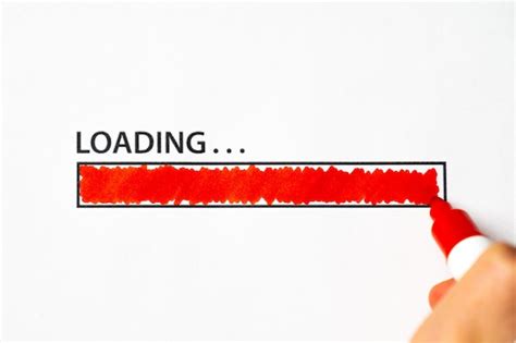 Premium Photo Loading Line The Download Process A Hand With A Red