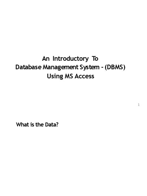 ms access database handouts pdf databases microsoft access