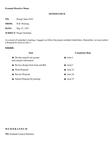 how to write a directive memo at melissa bishop blog