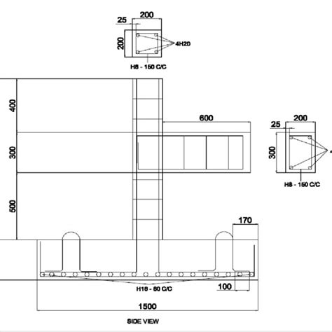 Details Of The Rc Beam Column Joint All Dimension Measured In Mm