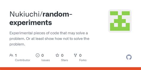 Github Nukiuchi Random Experiments Experimental Pieces Of Code That May Solve A Problem Or