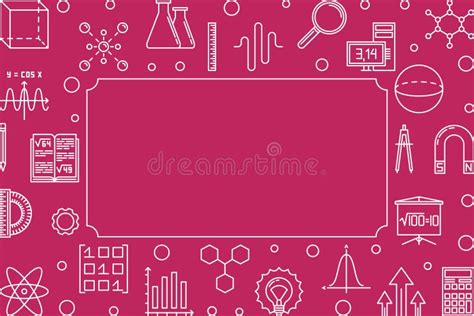 Stem Learning Blue Vector Outline Frame On White Background Stock Vector Illustration Of