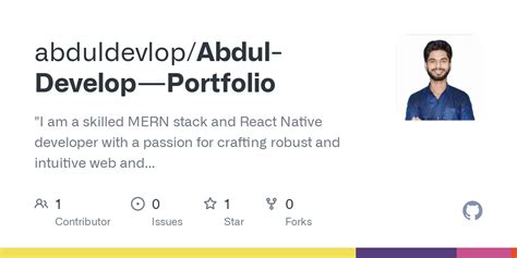 Github Abduldevlopabdul Develop Portfolio I Am A Skilled Mern