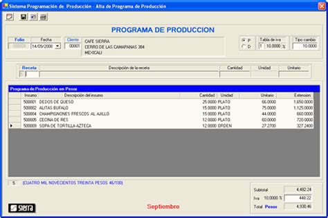 Programación De Producción Sistemas Sierra