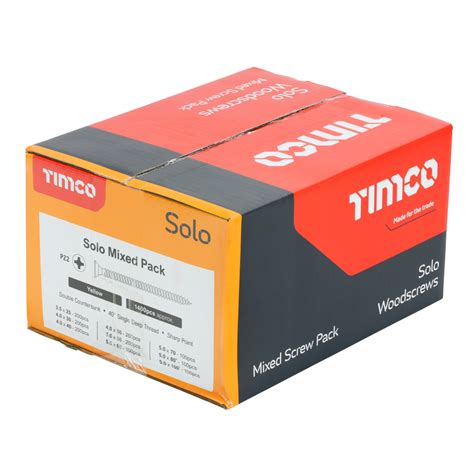 Timco Solo Woodscrew Mixed Pack Qty 1400 Rc Screws