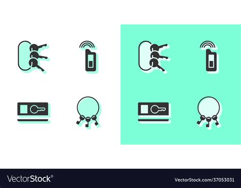 Set Bunch Keys Key Card And Car With Remote Vector Image