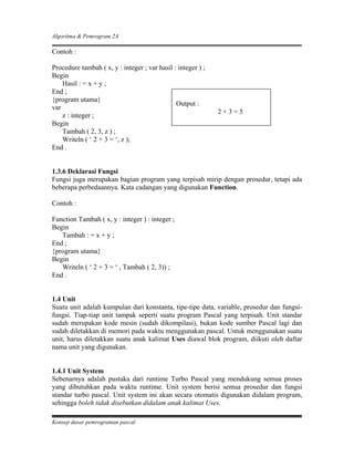 Konsep Dasar Pemrograman Pascal Materi I PDF