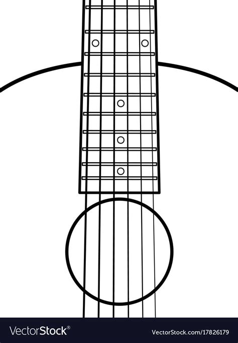 Acoustic Guitar Contour Fragment Royalty Free Vector Image