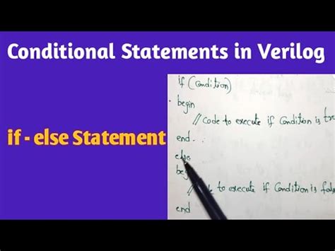 |Conditional Statements in Verilog | if - else statement with example in Telugu |DLD through ...