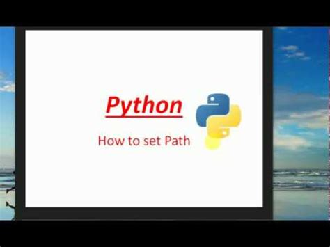How To Setup Path In Python And Check YouTube