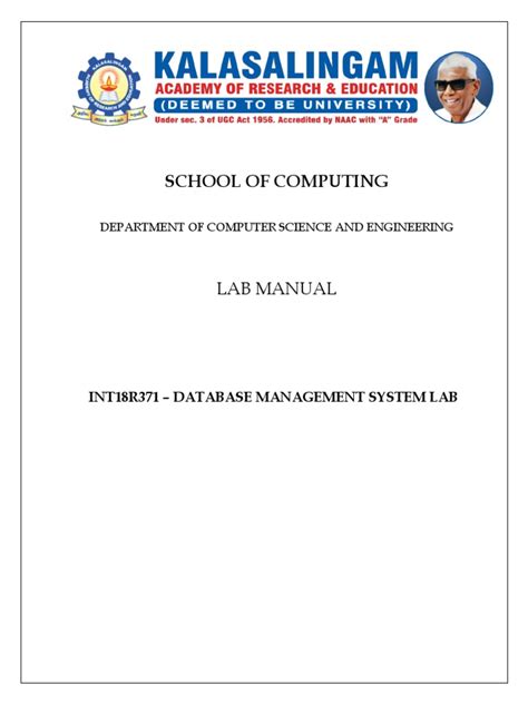 Dbms Lab Manual Pdf Plsql Databases