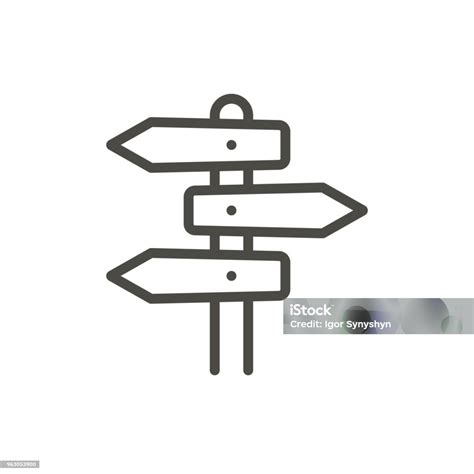 방향도로 아이콘 벡터입니다 절연 선 푯 말 기호입니다 최신 유행 플랫 개요 Ui 표시 디자인입니다 얇은 선형 방향 그래픽 그림 웹 사이트 모바일 App 로고 그림 Eps10