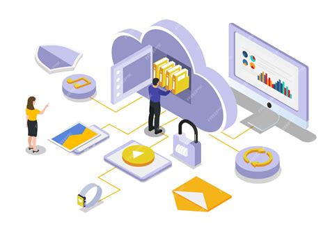 Premium Vector Cloud Computing Concept Data Center File Management Cloud Storage