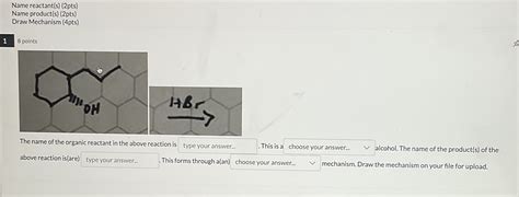 solved name reactant s 2pts name product s 2pts draw