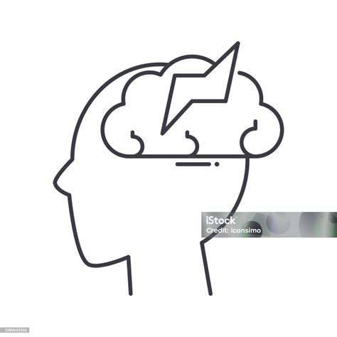브레인스토밍 마인드 아이콘 선형 격리 된 그림 얇은 줄 벡터 웹 디자인 기호 흰색 배경에 편집 가능한 스트로크와 개요 개념 기호