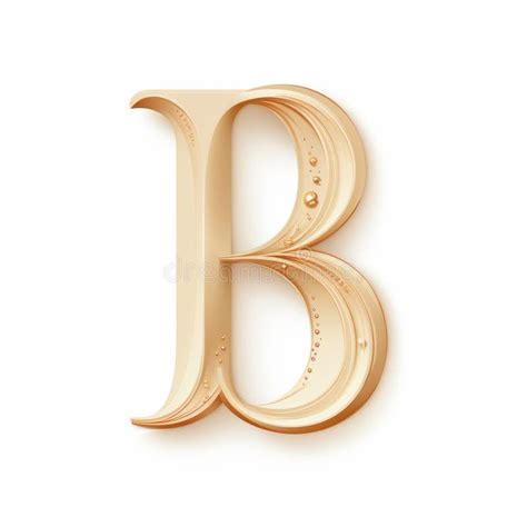 Detailed Craftsmanship Gold Stylized Letter B On White Background Stock Illustration