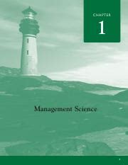 Management Science A Scientific Approach To Problem Solving Course Hero