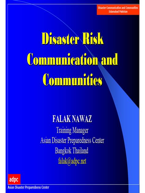 Disaster Risk Communicationandcommunities Pdf