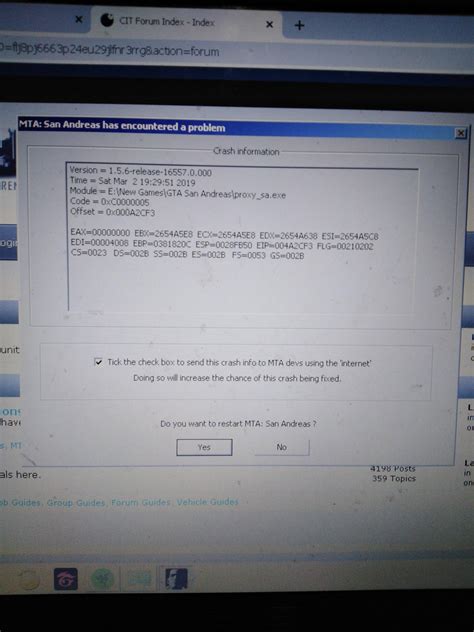 I Have A Crash That I Cant Fix Client Multi Theft Auto Forums