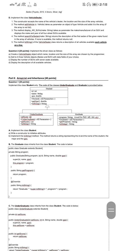 Solved Part I Aggregation Inheritance Polymorphism Chegg