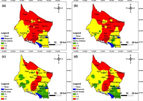 Spatial Variation Of Health Risk From Groundwater For Different Age Groups Download Scientific