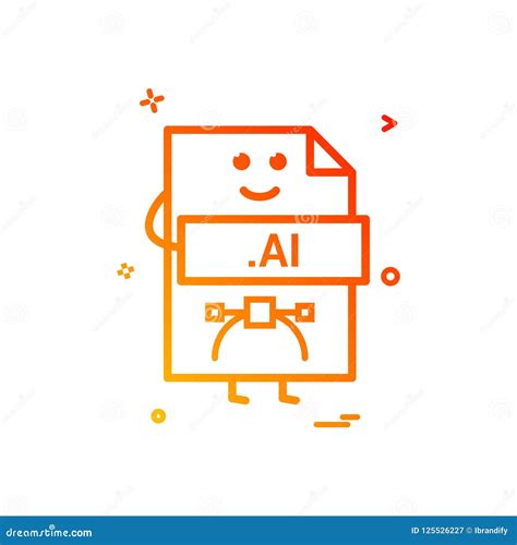 Computer Ai File Format Type Icon Vector Design Stock Vector