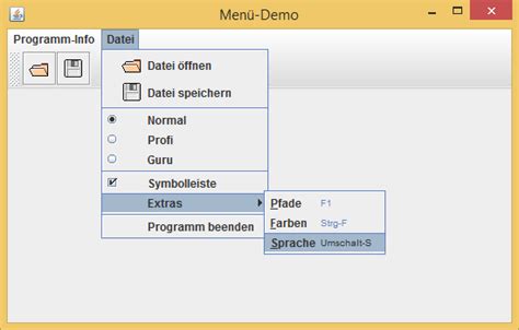Kapitel 31 Menüs Java Der Umfassende Programmierkurs Book
