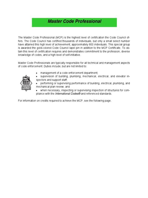 Master Code Professional Pdf Inspector Business