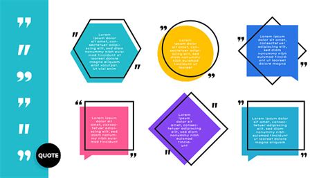 다른 모양 기하학적 문자 메시지 상자를 설정합니다 컬러 견적 상자 음성 거품 현대 벡터 일러스트레이션 상자에 대한 스톡 벡터 아트 및 기타 이미지 Istock