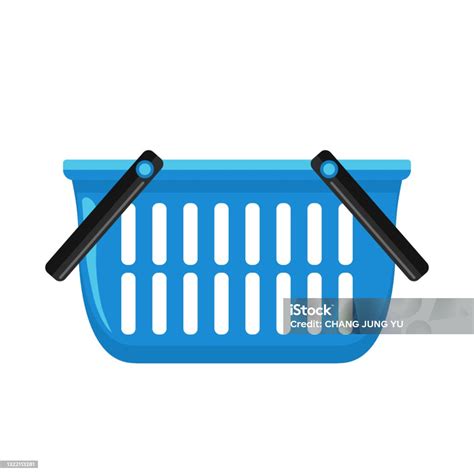 만화 벡터 일러스트 고립 된 개체 블루 플라스틱 쇼핑 바구니 귀여운에 대한 스톡 벡터 아트 및 기타 이미지 귀여운 나름 디자인 Istock