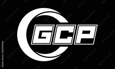Gcp Three Letter Circle Logo Design Custom Font Black And White Logo