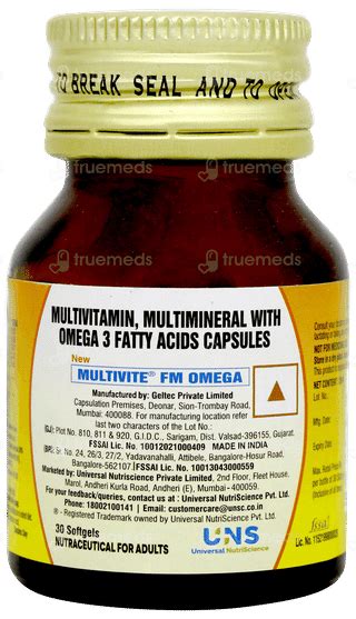 Multivite Fm Omega New Capsule 30 Uses Side Effects Dosage Price