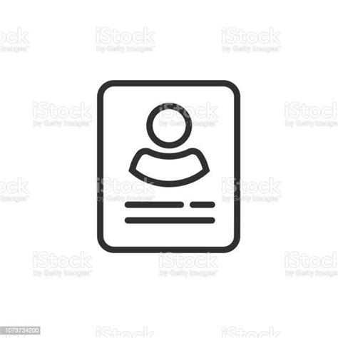 개인 정보 데이터 아이콘 벡터 격리 라인 개요 사용자 프로필 카드 세부 기호 내 계정 Pictogram 아이디어 신원 문서