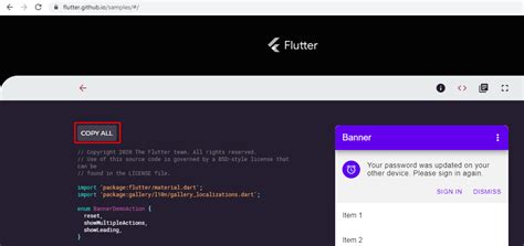 Problems With Https Flutter Github Io Samples Unable To Copy Code Issue Material