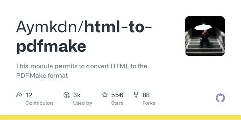 Github Aymkdnhtml To Pdfmake This Module Permits To Convert Html To The Pdfmake Format