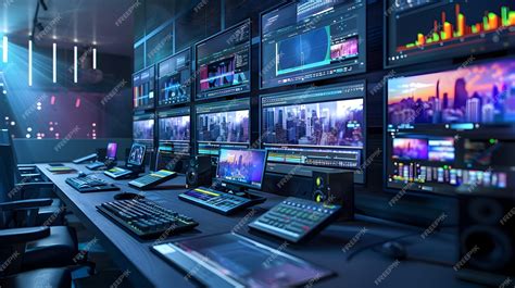 Premium Photo Hightech Workspace Driving Emagazine Production Design Content And Editing Stages