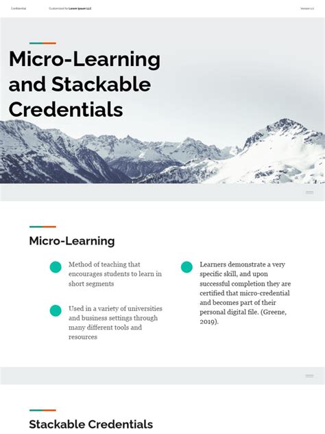Micro Learning And Stackable Credentials Presentation By Kaley White Pdf Learning Credential