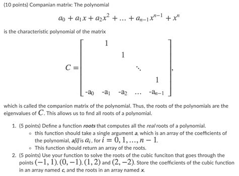 Which Is Called The Companion Matrix Of The