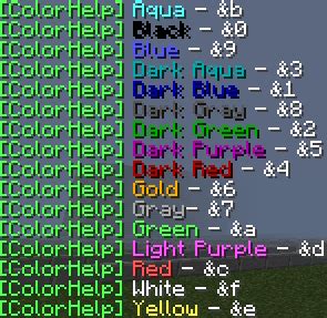 Minecraft Color Codes
